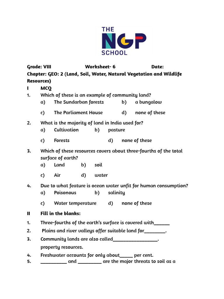 Chap 2 Geo WS | PDF | Soil | Water