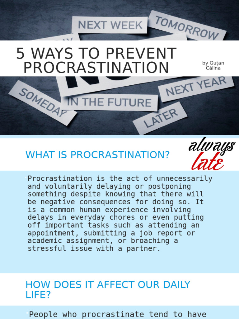 5 Ways To Prevent ProcRastination | PDF | Professional Skills ...