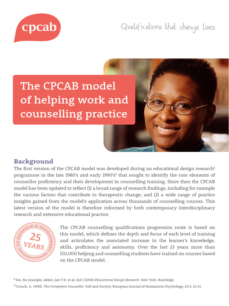 The CPCAB Model of Helping Work and Counselling Practice. | PDF ...
