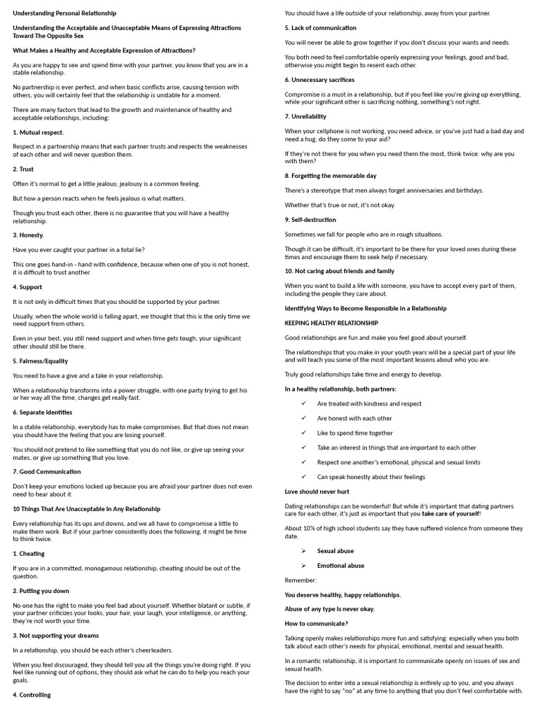 Perdev Lesson 1 To 7 | PDF | Adolescence | Family