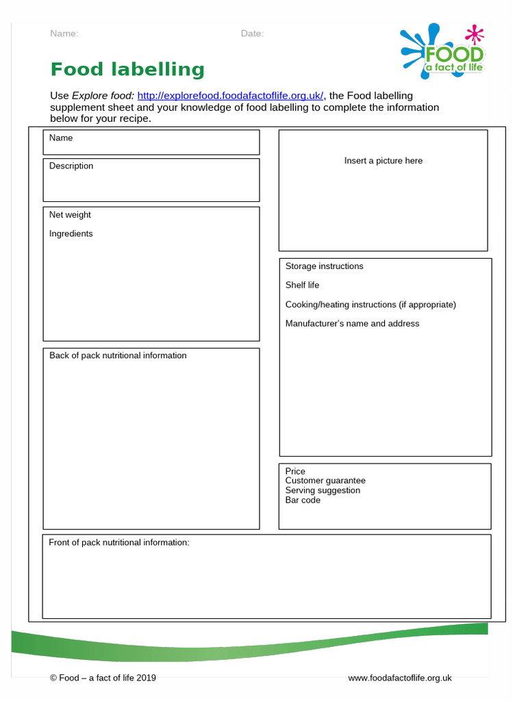 Food Labelling Ws 1118ef | PDF