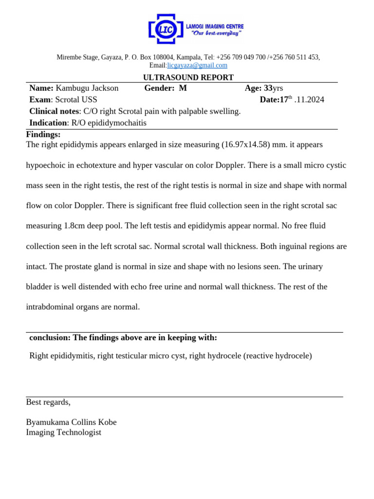 Kambugu Jackson Reactive Hydrocele | PDF