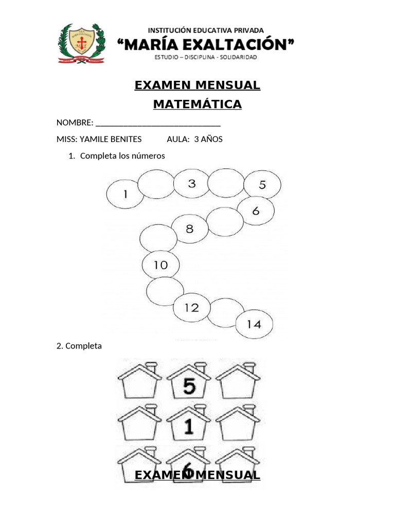 EXAMEN NOVIEMBRE L 3 Años Yami | PDF