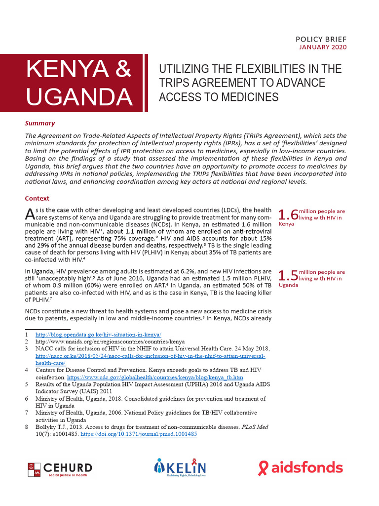 TRIPs Flexibilities for Medicine Access in Kenya & Uganda | PDF | Trips ...