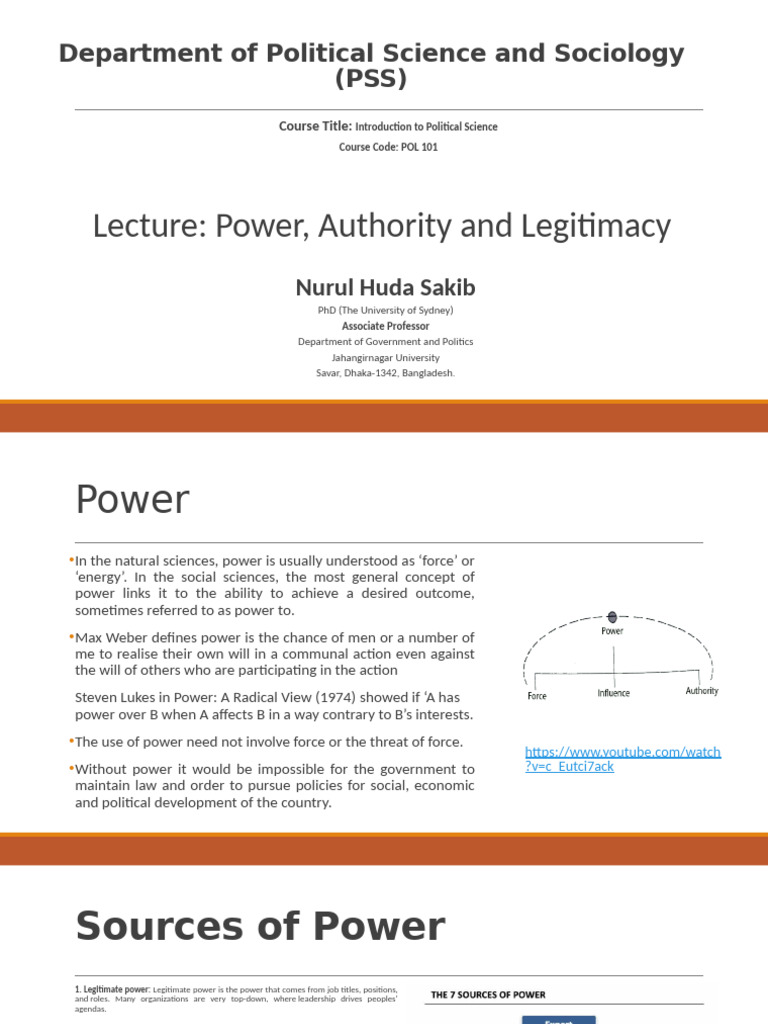 Lecture PowerAuthorityandLegitimacy | PDF | Power (Social And Political ...
