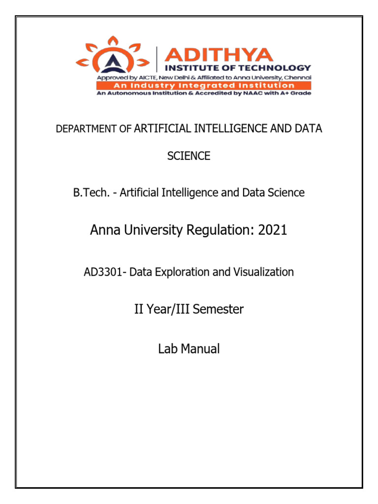 Data Exploration and Visualization Laboratory - AD3301 - Lab Manual ... Data Exploration and Visualization Laboratory - AD3301 - Lab Manual ...
