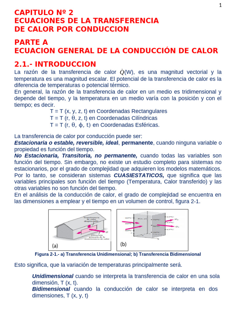 Capitulo 2 Transferencia de Calor Por Conduccion Parte A | PDF ...