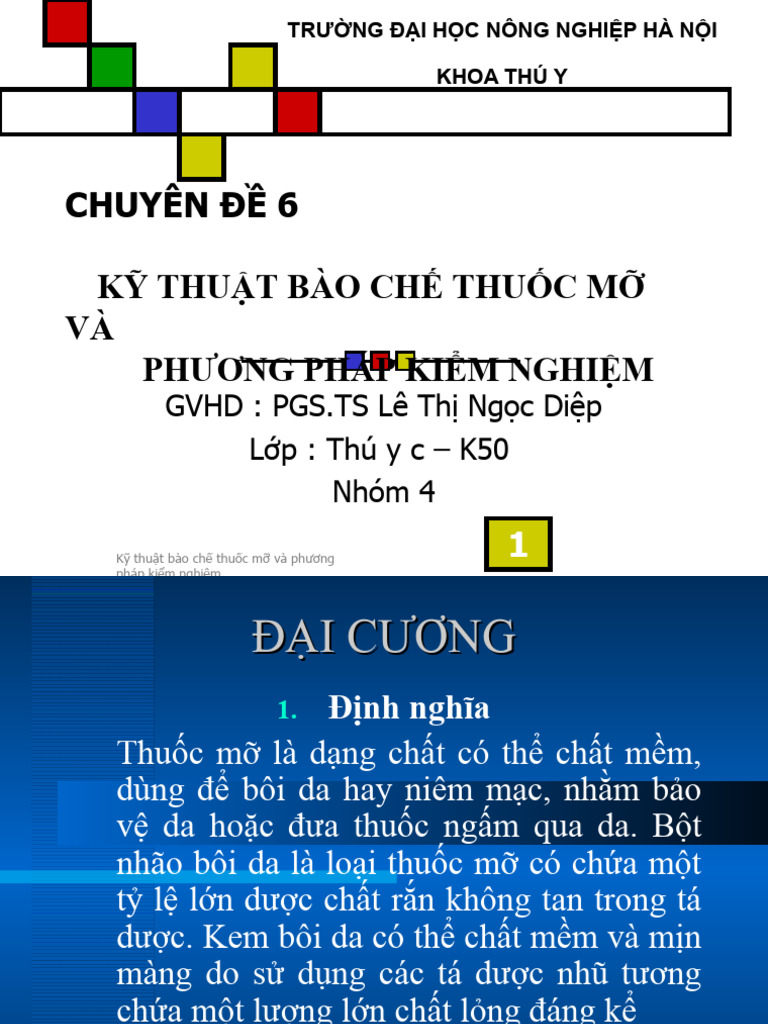 (123doc) Tai Lieu Ky Thuat Dieu Che Thuoc Mo Va Phuong Phap Kiem Nghiem ...