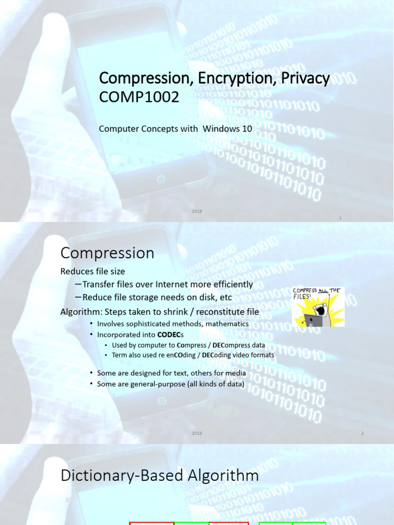 Compression and Encryption Overview | PDF | Data Compression | Public Key Cryptography
