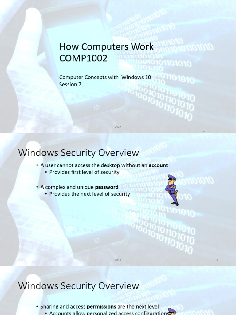 7W10 - DG - Session 7 - User Accounts V3 | PDF | Computer File | Password