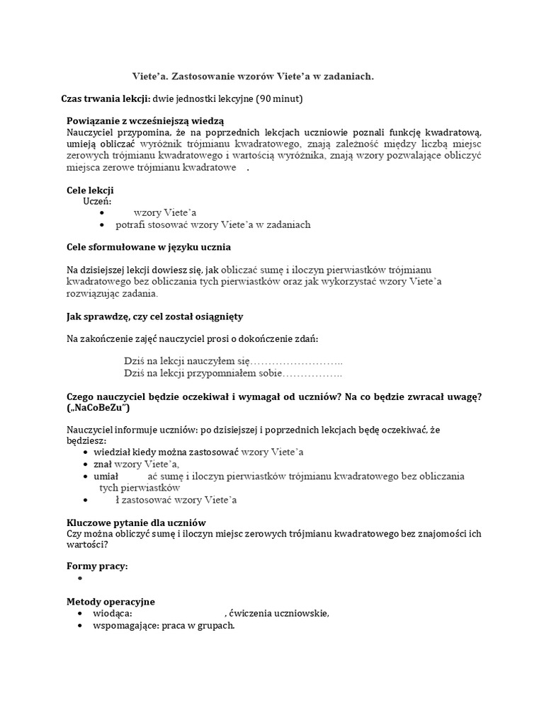 Wzory Viete A | PDF