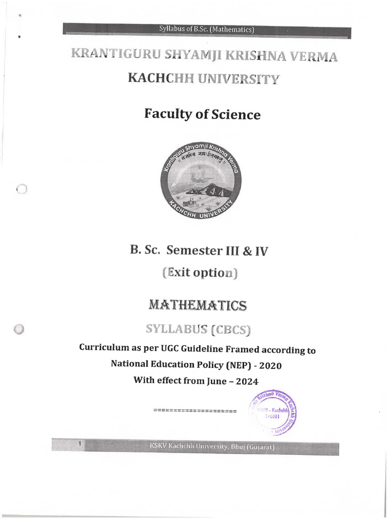 B.SC - SEM 3 & 4 (MATHS) | PDF