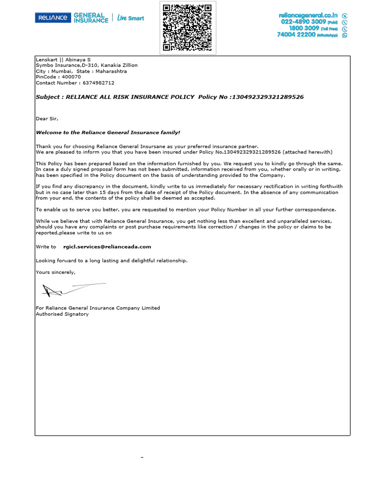 All Risk Policy Schedule | PDF | Insurance | Indemnity