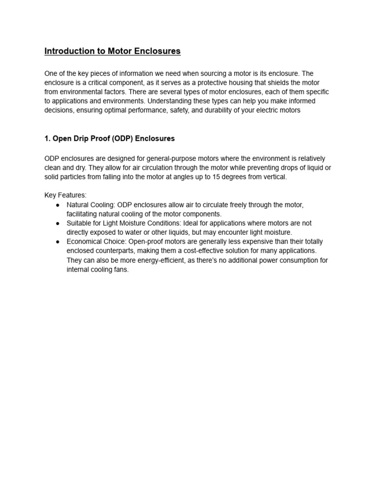 Types of Motor Enclosures Explained | PDF | Electric Motor | Magnetic ...