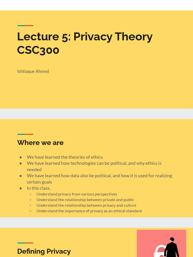 CSC300 Lec - 5 Privacy | PDF | Privacy