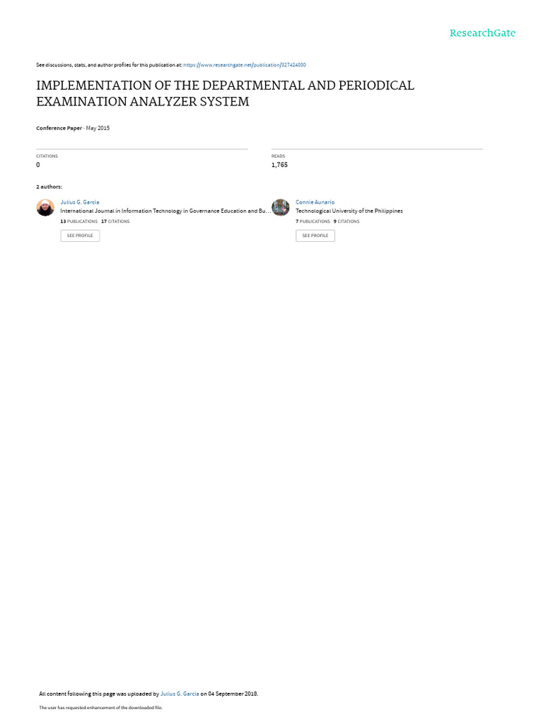 Exam Analyzer System for Schools | PDF | Multiple Choice | System