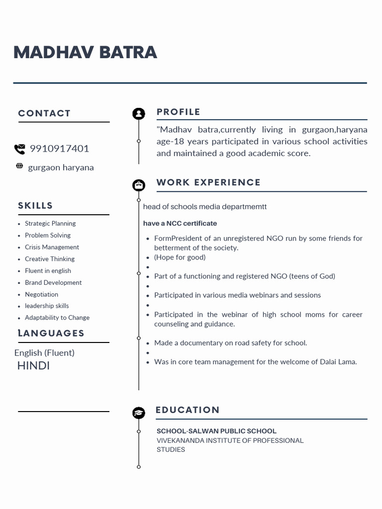Blue and Gray Simple Professional CV Resume | PDF