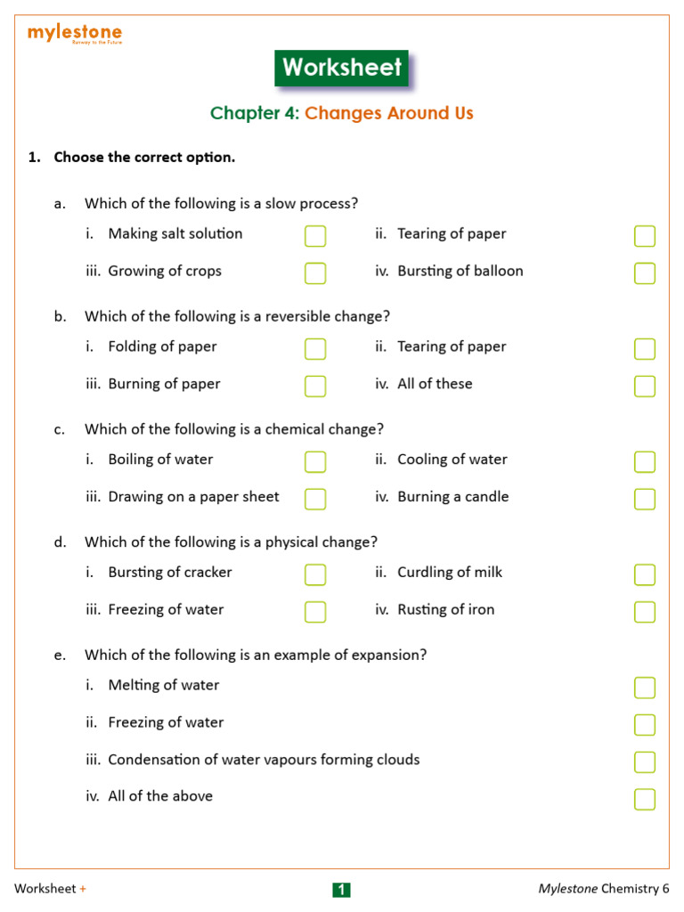 K1 Worksheet | PDF | Water | Chemical Substances