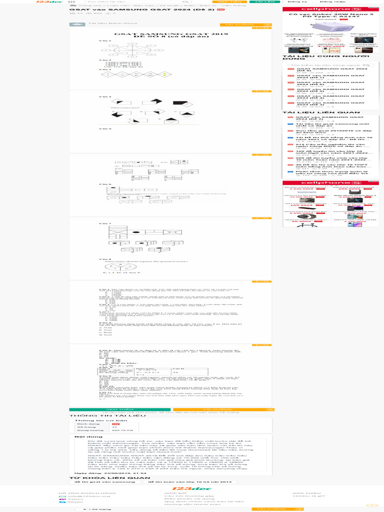 GSAT Vào SAMSUNG GSAT 2024 (Đề 2) 2 | PDF