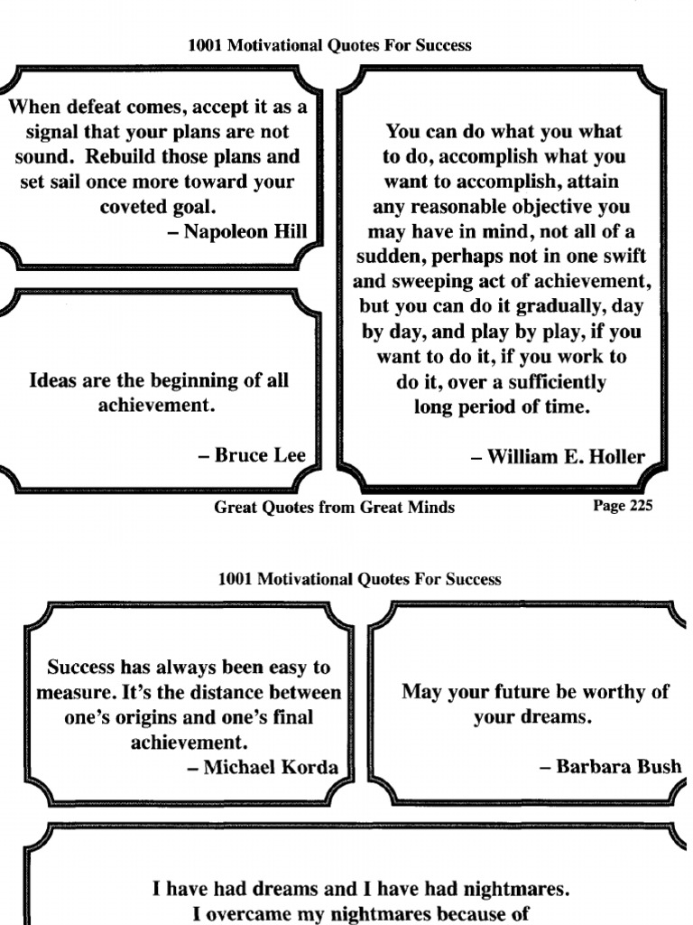 1001 Success Motivational Quotes | PDF