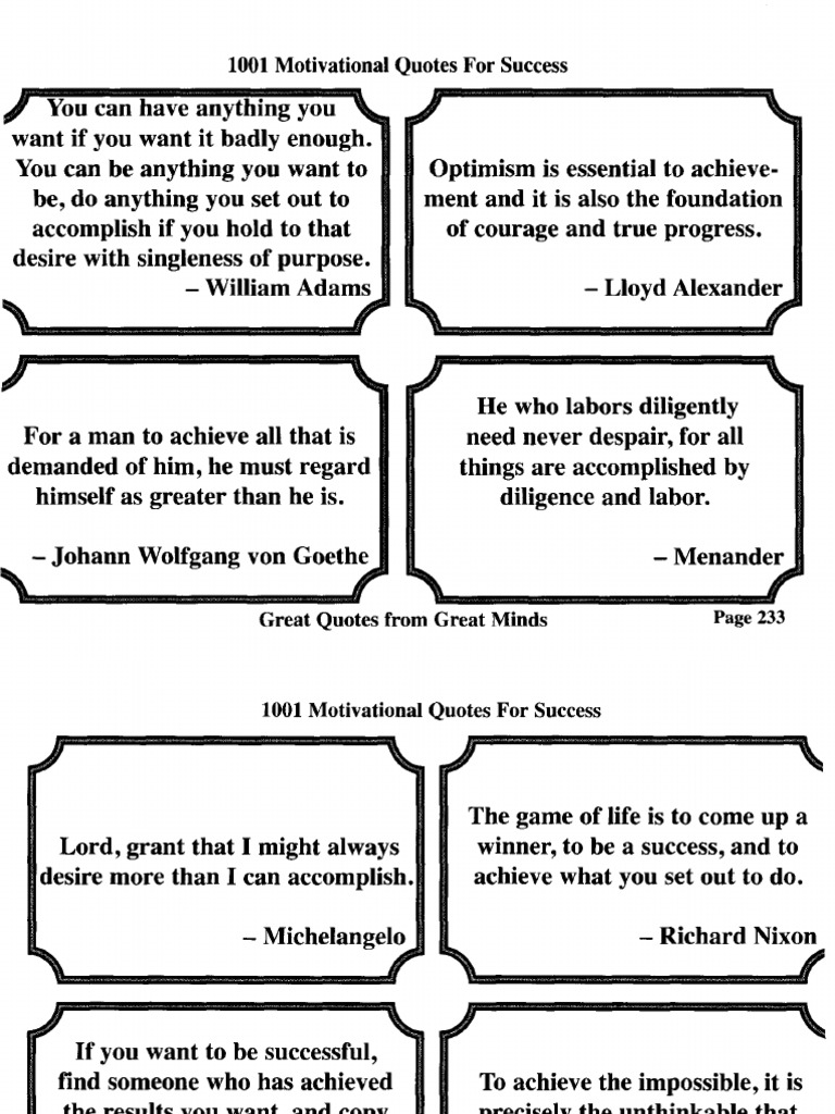 1001 Motivational Quotes For Success Great Quotes F 23 | PDF