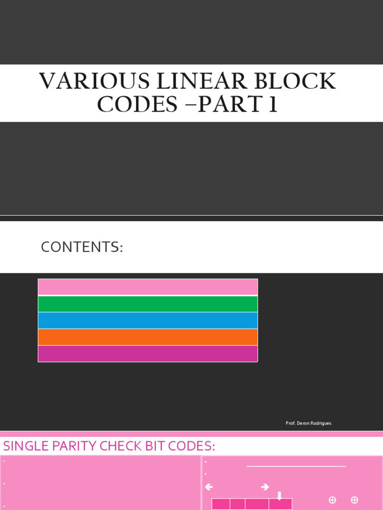 Various Linear Block Codes | PDF | Encodings | Discrete Mathematics