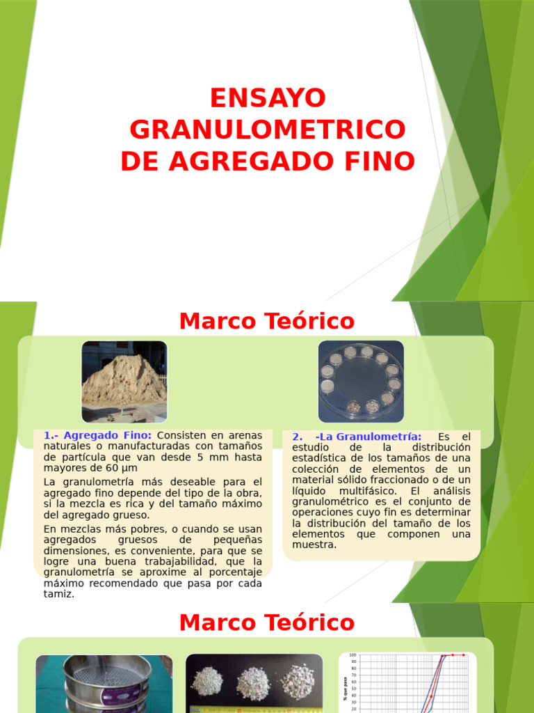 Ensayo Granulometrico Agregado Fino | PDF