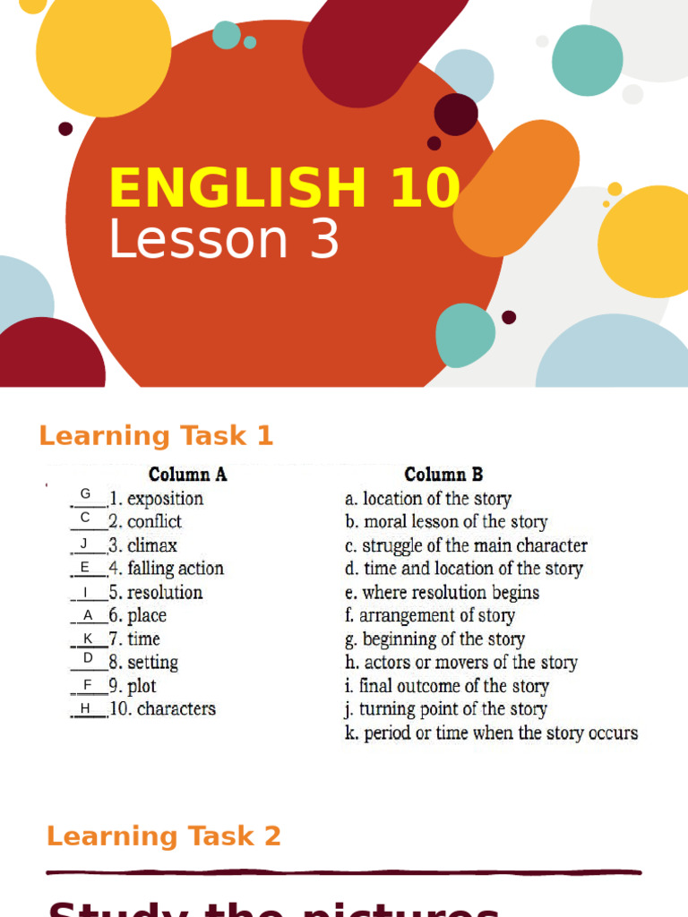 English 10: Lesson 3 | PDF | Plot (Narrative)