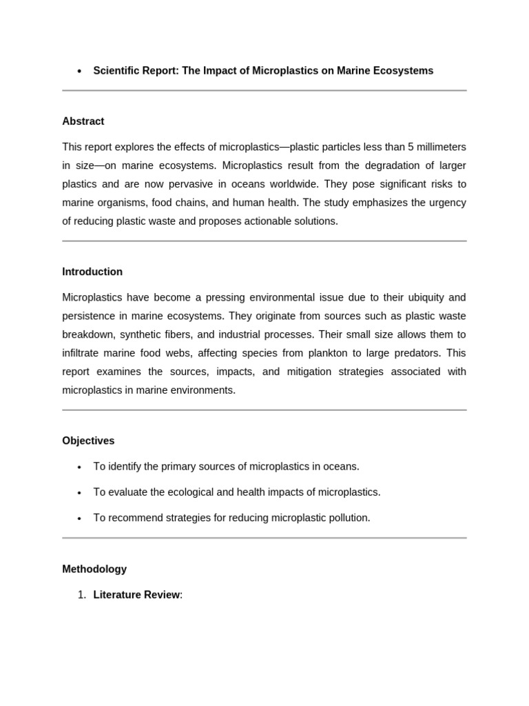 The Impact of Microplastics On Marine Ecosystems | PDF | Earth Sciences ...
