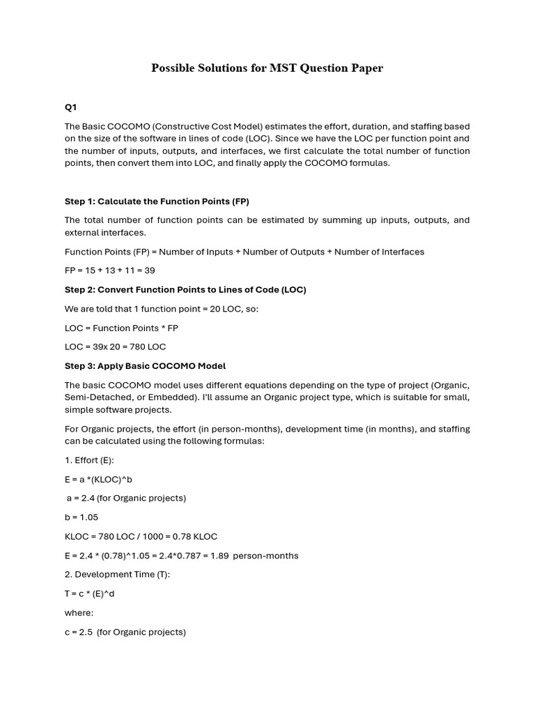 Possible Solutions For MST Question Paper | PDF | Automated Teller ...