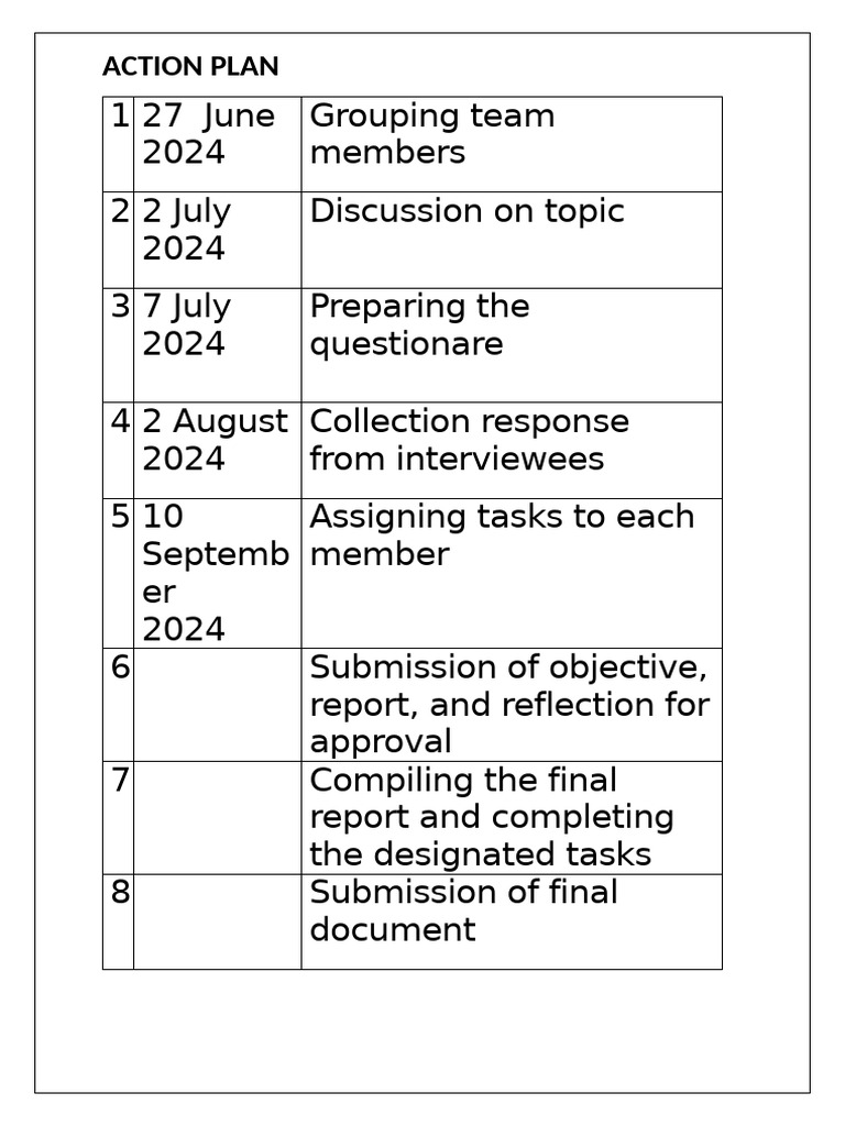Action Plan | PDF