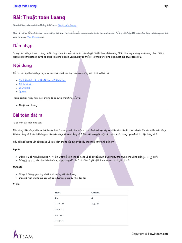HOWKTEAM - VN - Thuật Toán Loang | PDF