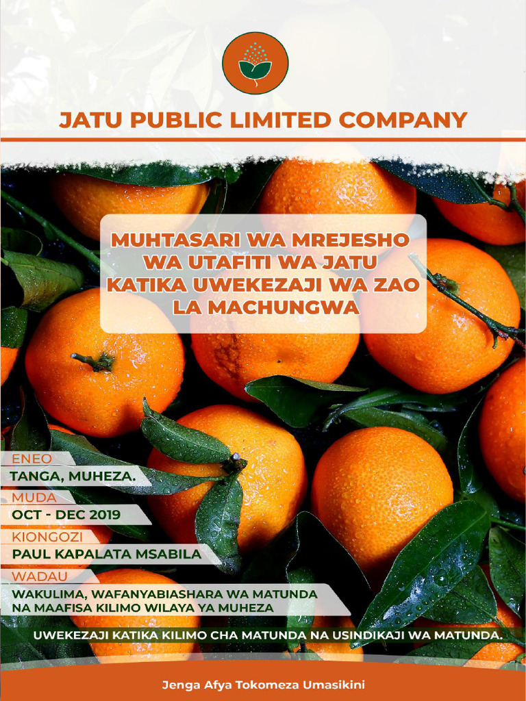 Kilimo Cha Machungwa | PDF