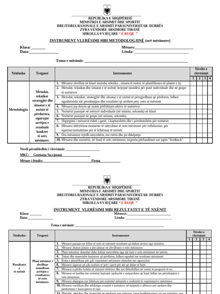 Monitorime Ore Mesimore | PDF
