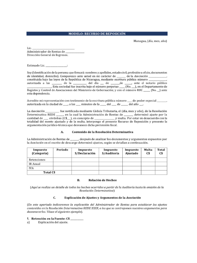 Modelos Recursos Tributarios | PDF