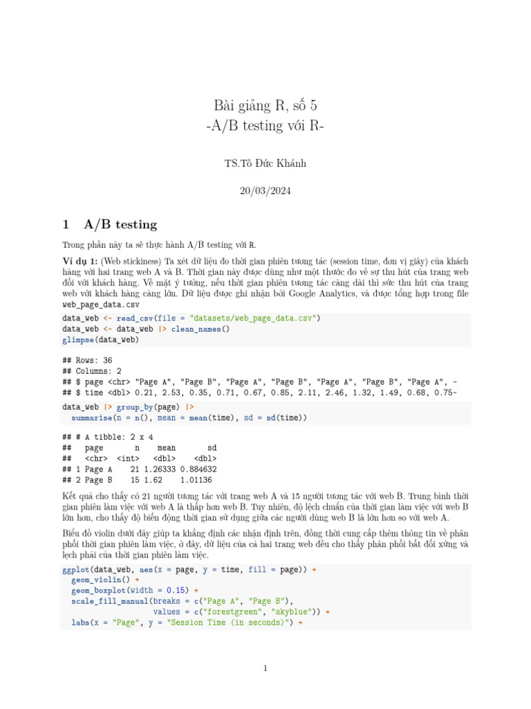 R Note AB Testing | PDF