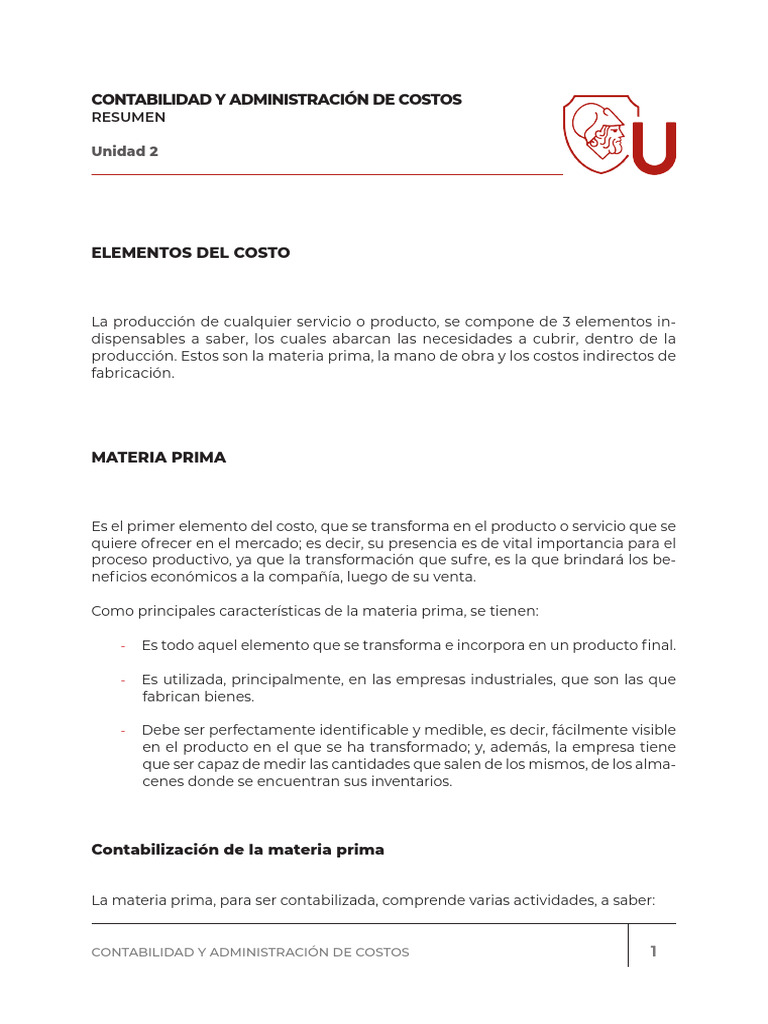R - Contabilidad y Administraciã N de Costos - U2 | PDF | Contabilidad ...