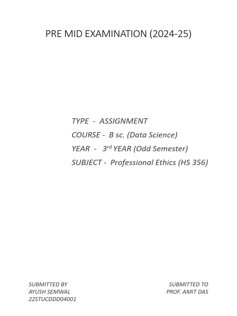 Pre Mid Examination | PDF