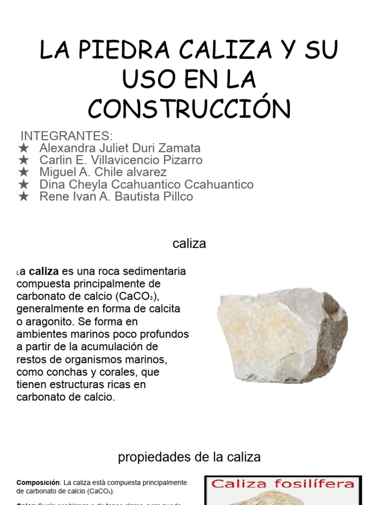 Grupo 4 - Piedra Caliza y Su Uso en La Construcción | PDF | Caliza ...