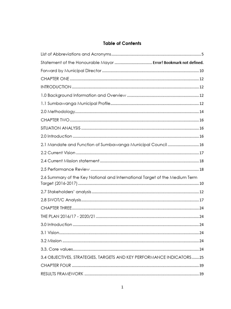 Error! Bookmark Not Defined | PDF | Governance | Swot Analysis
