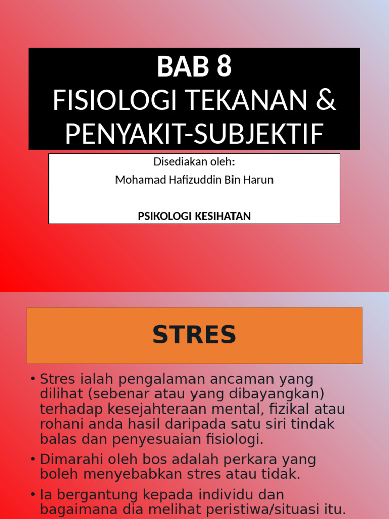 BAB 8 - Fisiologi Stres & Penyakit-Illness | PDF