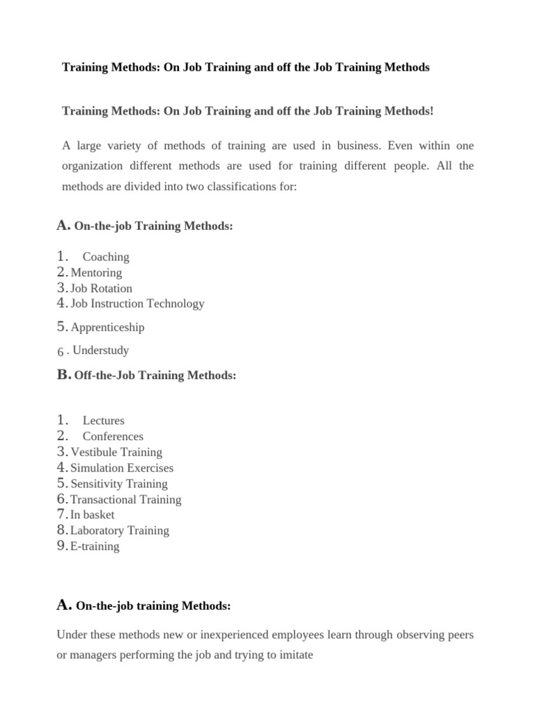 Training Methods | PDF | Educational Technology | Simulation