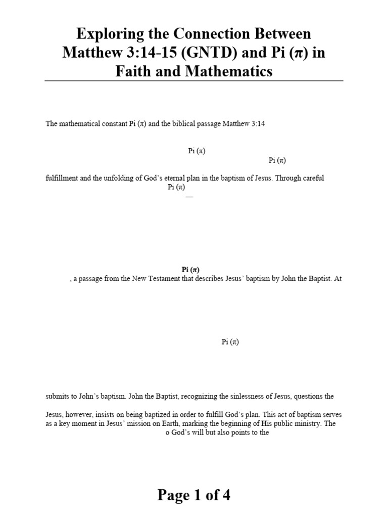 Exploring the Connection Between Matthew Chapter 3 Verses 14-15 (GNTD ...