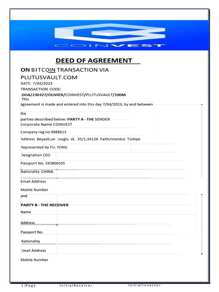 Deed of Agreement Bilderberg Olivier Millerand | PDF | Cryptocurrency ...