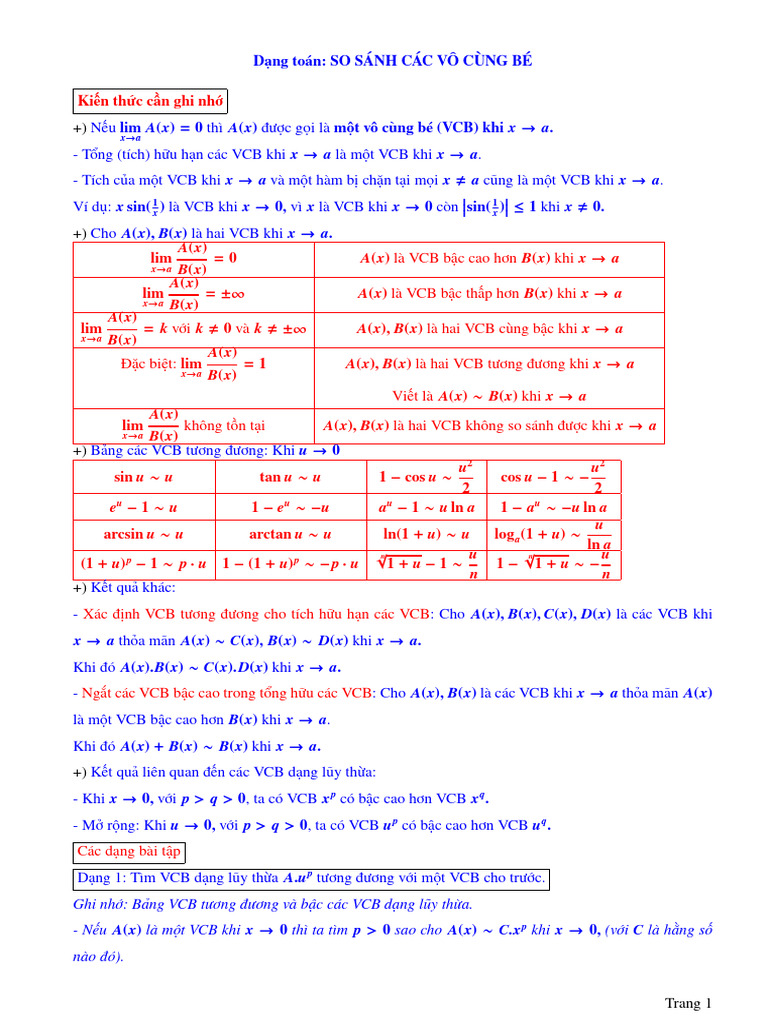 Dang Toan So Sanh Cac VCB | PDF