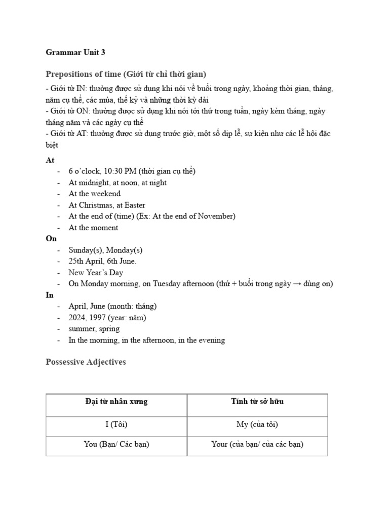 SmartWorld - Grammar Unit 3 | PDF