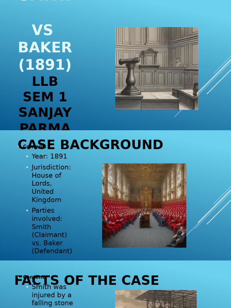 Smith v. Baker: 1891 Negligence Case | PDF