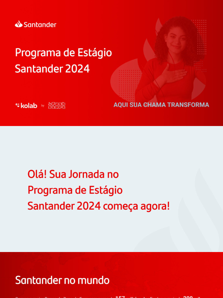 Pre-Work - Programa de Estágio Santander 2024 | PDF
