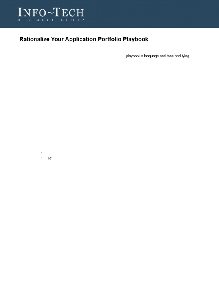 Application Portfolio Management Playbook | PDF | Application Software ...