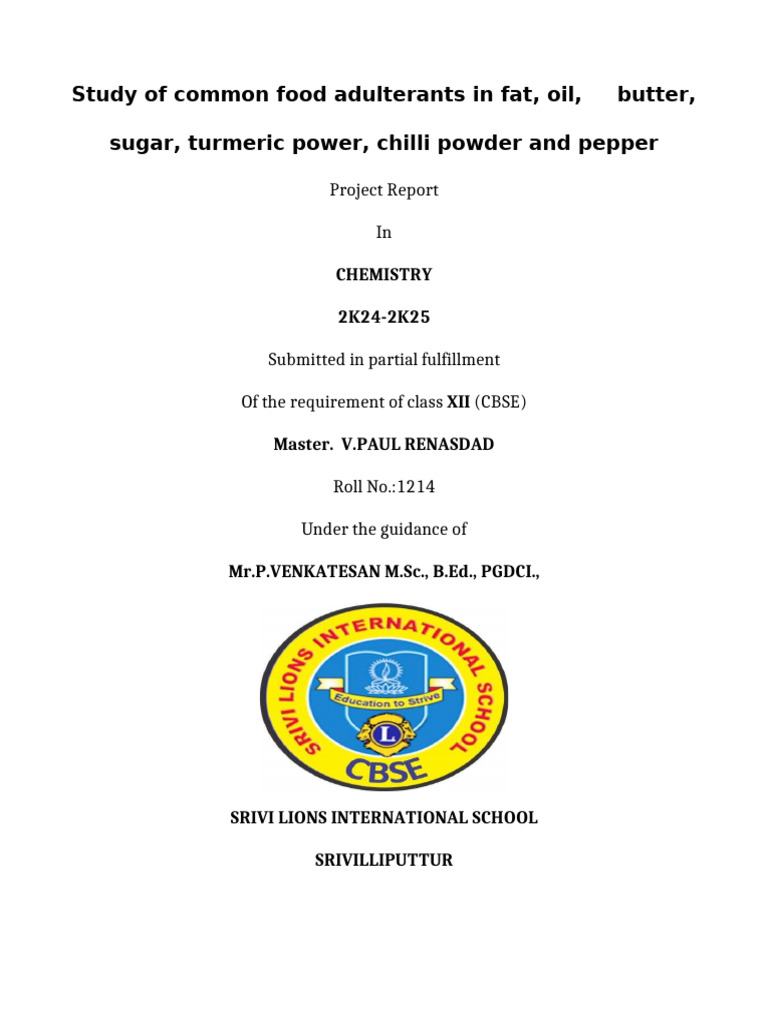 Project | PDF | Foods | Turmeric